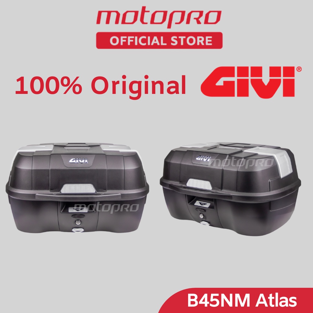 GIVI ATLAS MONOLOCK TOPCASE BLACK B45NM BOX / Givi Atlas B45 NM 45Litre Box / Kotak Givi B 45 ...