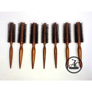 Wooden Rolling Comb Hair Brush Hair Comb Anti-Static Round Comb Blower ...