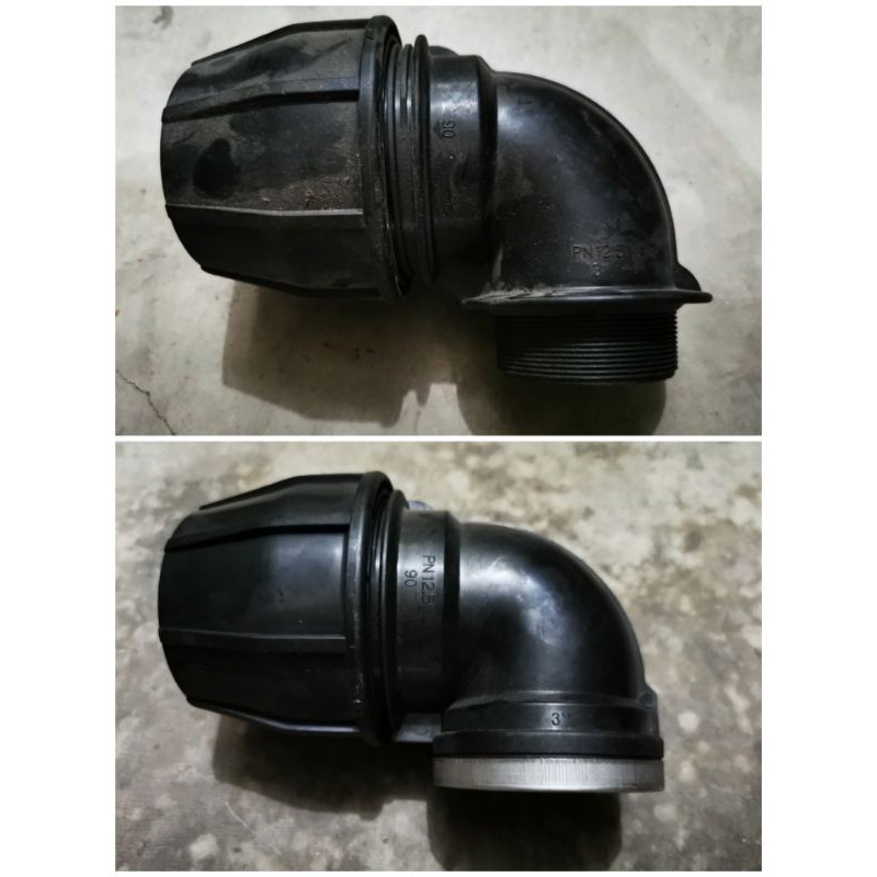 HDPE FITTINGS Poly Female Male Elbow Bend, 90mm x 3" PP Poly Water ...