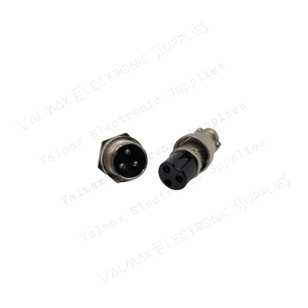 Screw Type Electrical Aviation Plug Socket Connector 3 Way 16MM Metal ...