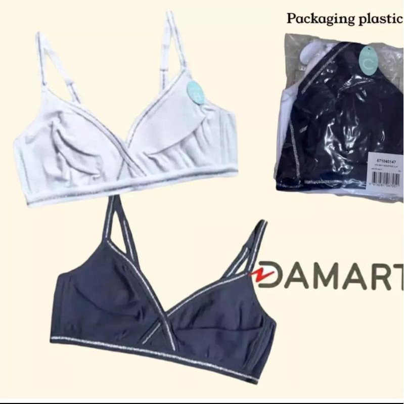 Damart bra package contains 2 non-wire non-pads, Navy & White colors ...