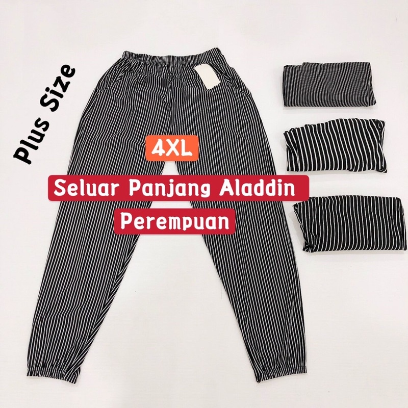 🔥4XL🔥Seluar Panjang Aladdin Perempuan/Seluar Panjang Aladdin Jalur ...