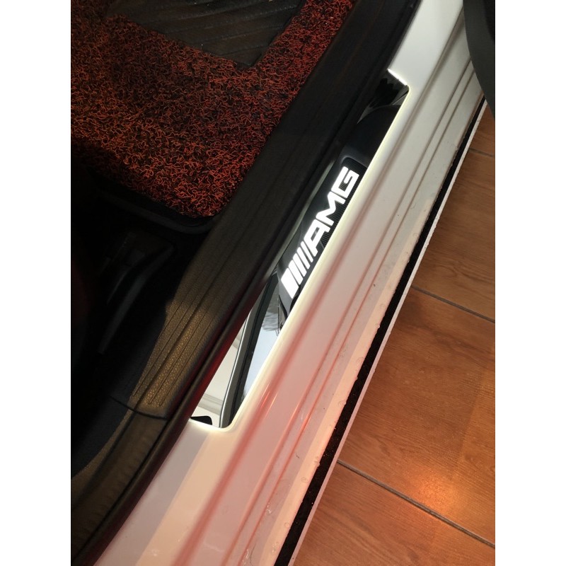 AMG door sill panels white LED light with mirror acrylic Material ...