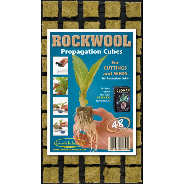 Growth Technology Rockwool Propagation Cubes 48pcs+2pcs (Horticulture ...