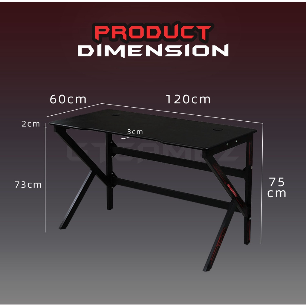 K Series Modern Simple E-sports Gaming Table Gaming Desk Meja Gaming ...