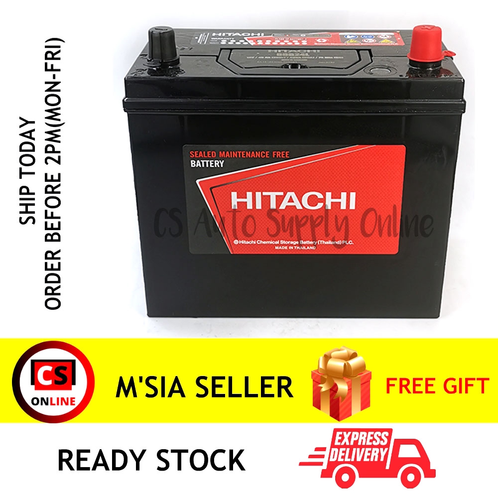 Hitachi NS60L 55B24L SMF Battery MF for Iswara, Waja, Toyota Vios, Altis, RAV, Honda CR-V, Civic ...