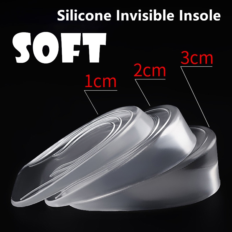 Silicone Gel Height Increase Insole Heel Lifting Inserts Shoe Foot Care ...