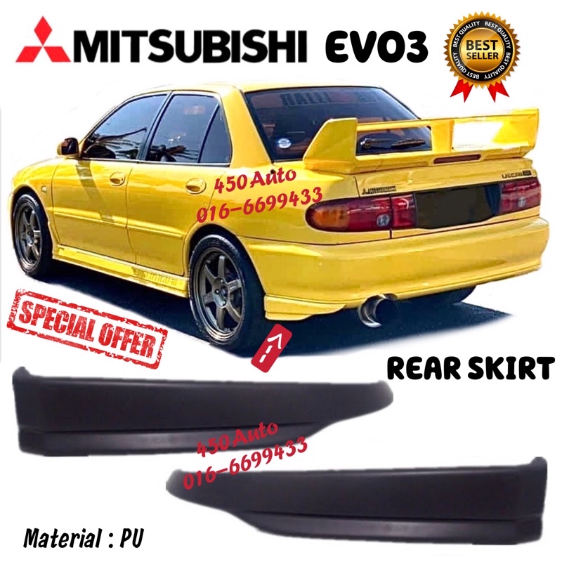 MITSUBISHI EVO3 WIRA LANCER E3 EVO 3 REAR SKIRT PU4259 /SET / LIP ...