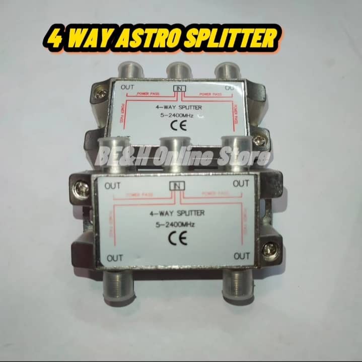 4 WAY ASTRO SPLITTER HD Digital Coaxial Cable Satellite / 4 Way ...
