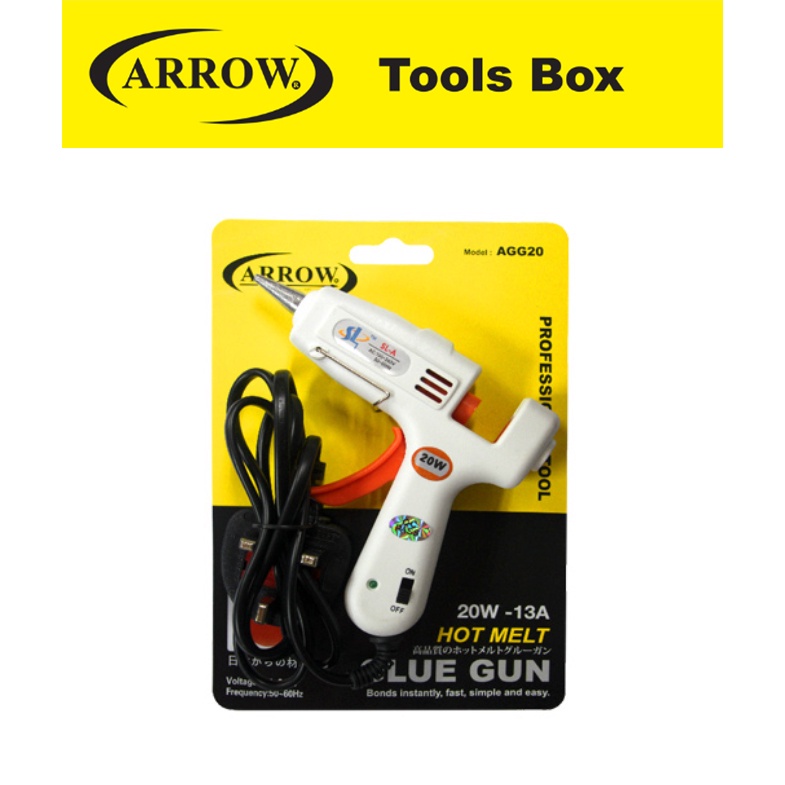 ARROW AGG20 HOT MELT GLUE GUN 20WATT-13A (SMALL) EASY USE SAFETY GOOD ...