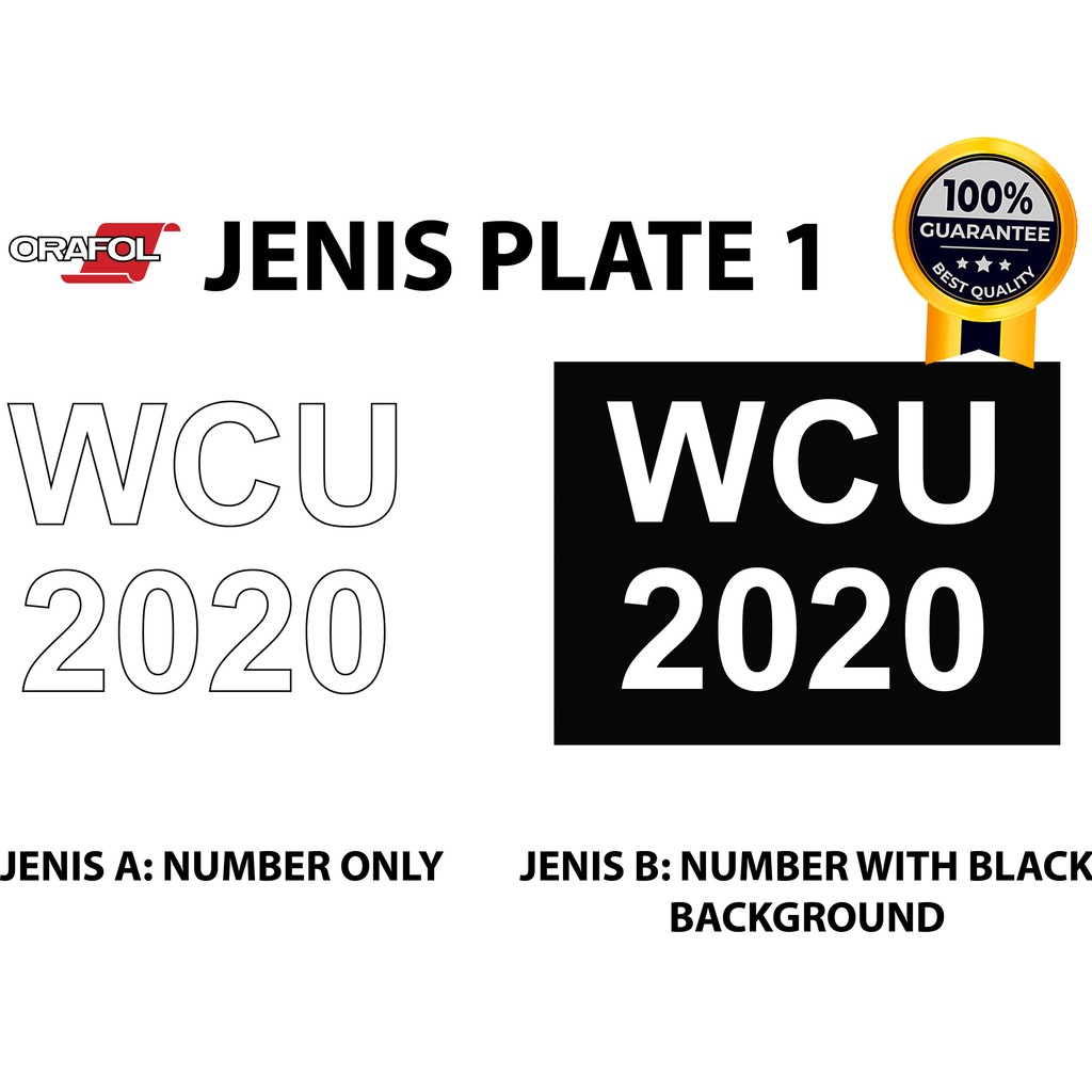 Sticker Plate Depan Motor Sticker Cutting ( Lulus JPJ / Ukuran JPJ ...