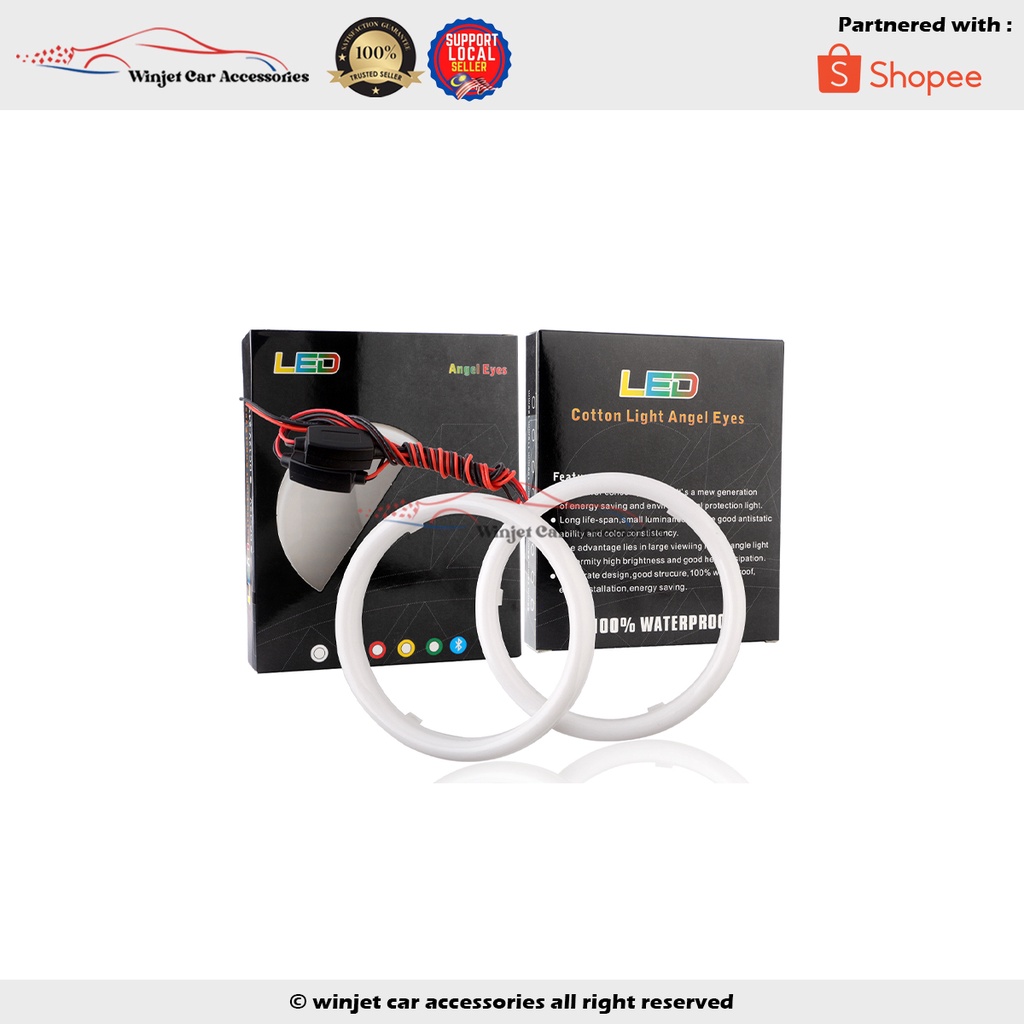 1/2 Tone LED Angel Eyes Halo Ring Headlight Daytime Running Light DRL Car Motorcycle Headlight ...