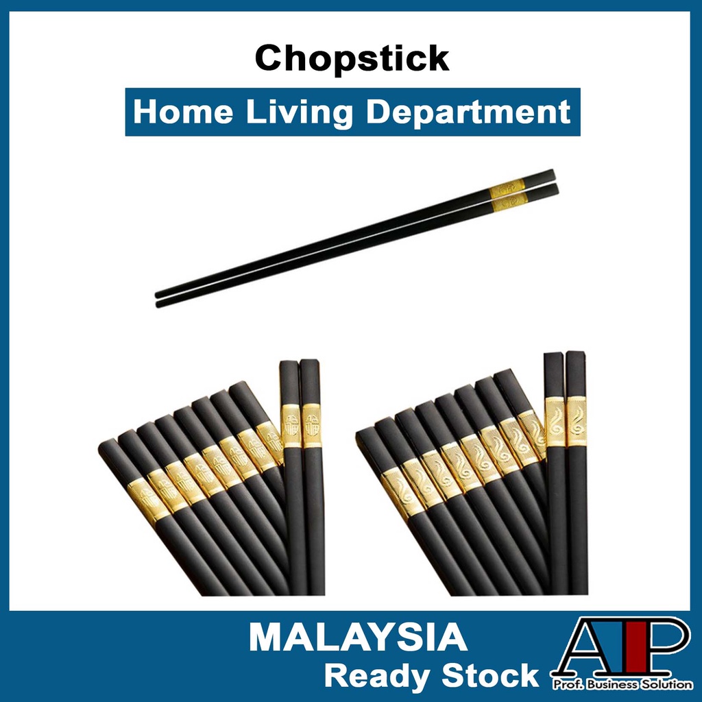 Penyepit Cina [Per Pair] Classic Series Alloy Chopsticks Durable Anti ...