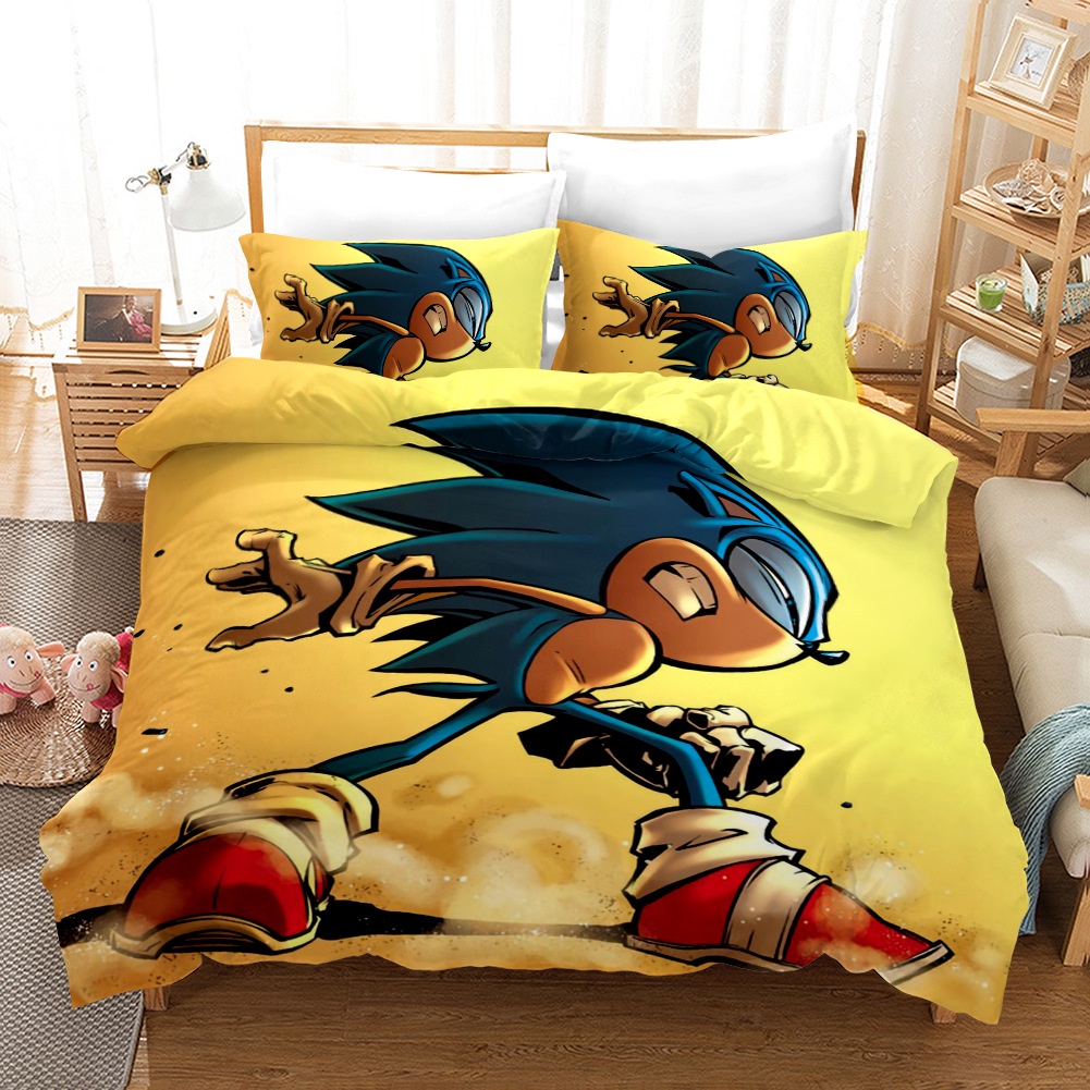 Sonic The Hedgehog Quilt Bedsheet Set Single Size Duvet Cover Quilt ...