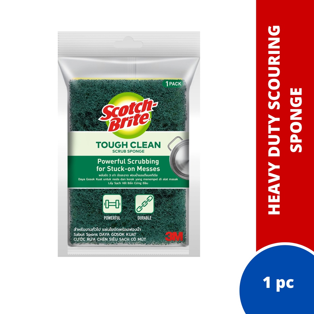3M Scotch Brite Heavy Duty Scouring Sponge (1pc/3pcs/4pcs/5pcs ...
