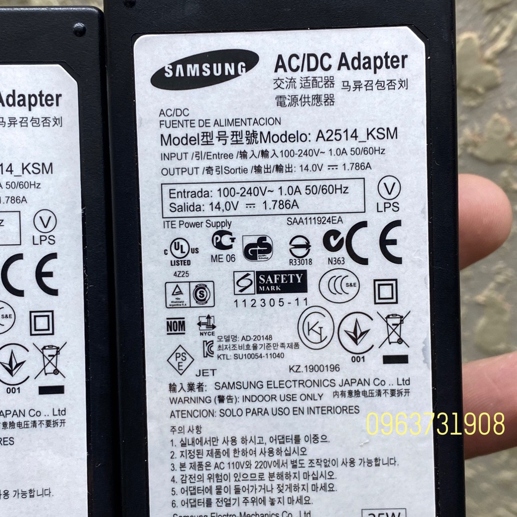Original samsung 14V 1.786A monitor power supply according to screen ...