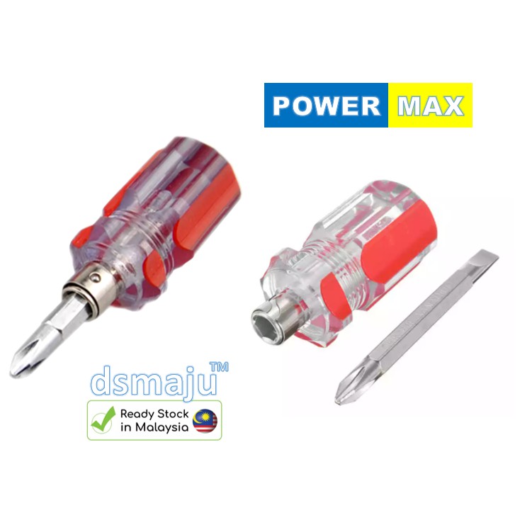 [ 2 In 1 Function ] 2 Way Screw Driver 80mm Compact Two Way Screwdriver ...