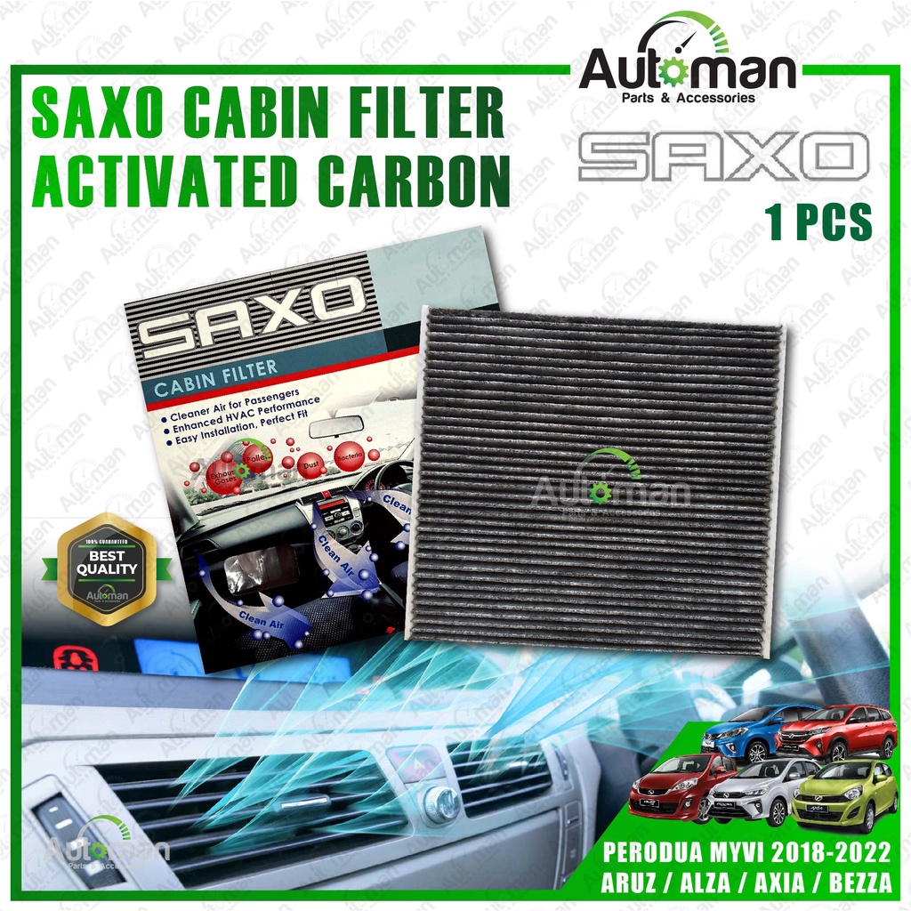SAXO CARBON Perodua Axia Bezza Aruz Alza Myvi 2018 - 2022 Aircond Cabin ...
