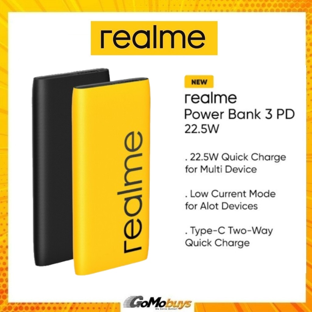 Realme Power Bank 3 PD 22.5W Fast Charge Two-way Quick Charge (10000mAh ...