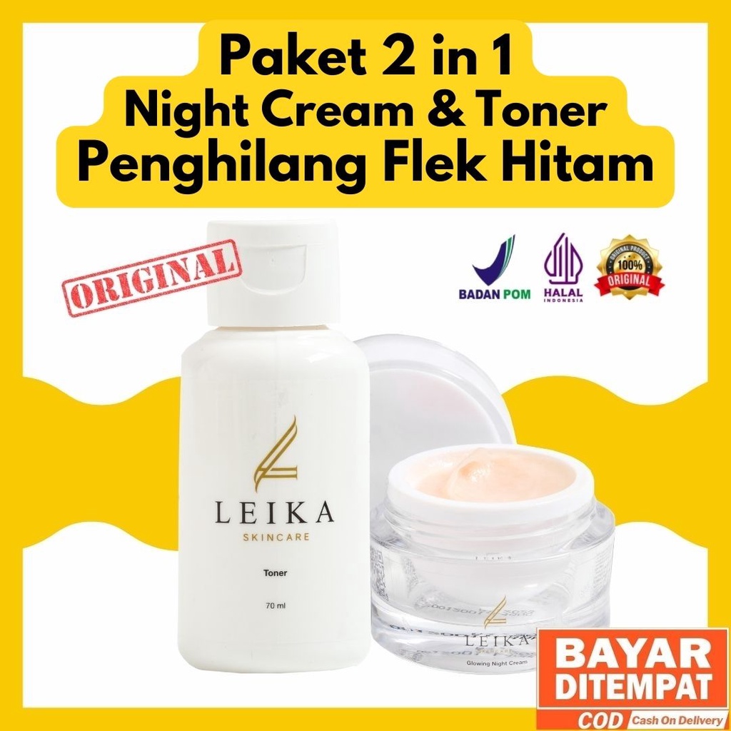 HITAM Package 2 in 1 Night Cream & Toner Removing Black Spots On The ...