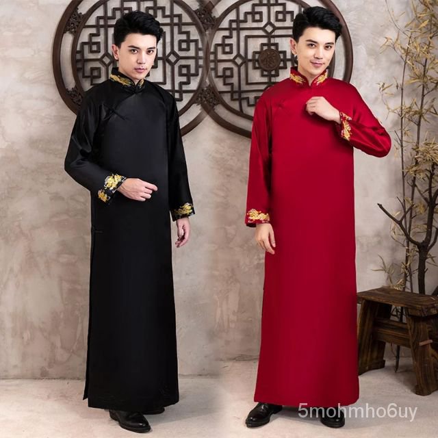 【Malay Spot】S~3XL Men's Wedding Groom Brother Traditional Samfu Kung ...