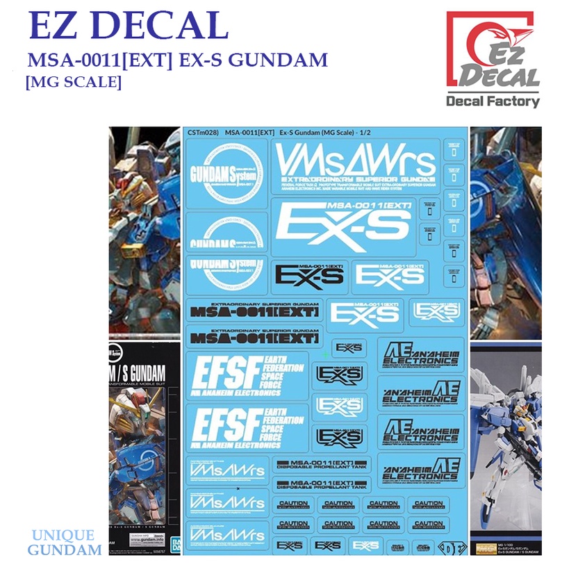 [EZ DECAL] CSTM28 MG 1/100 MSA-0011[EXT]EX-S GUNDAM WATER SLIDE DECAL ...