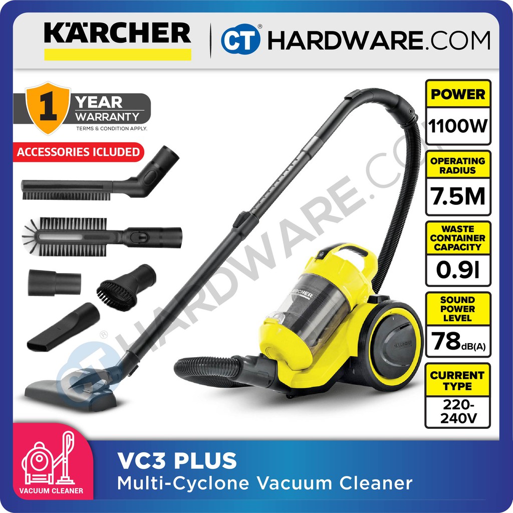 Karcher VC3 Plus Multi-Cyclone Vacuum Cleaner [ Bagless Vacuum Cleaner ] (VC3PLUS) | Shopee Malaysia