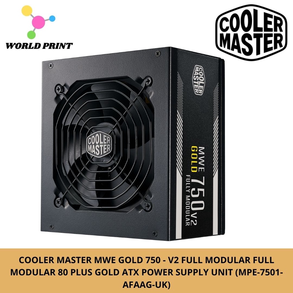 COOLER MASTER MWE GOLD 750 - V2 FULL MODULAR FULL MODULAR 80 PLUS GOLD ATX POWER SUPPLY UNIT ...