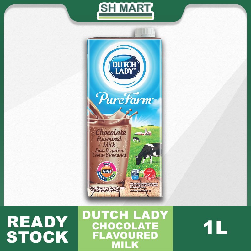 Dutch Lady Pure Farm Chocolate Flavoured Milk (1L) | Shopee Malaysia
