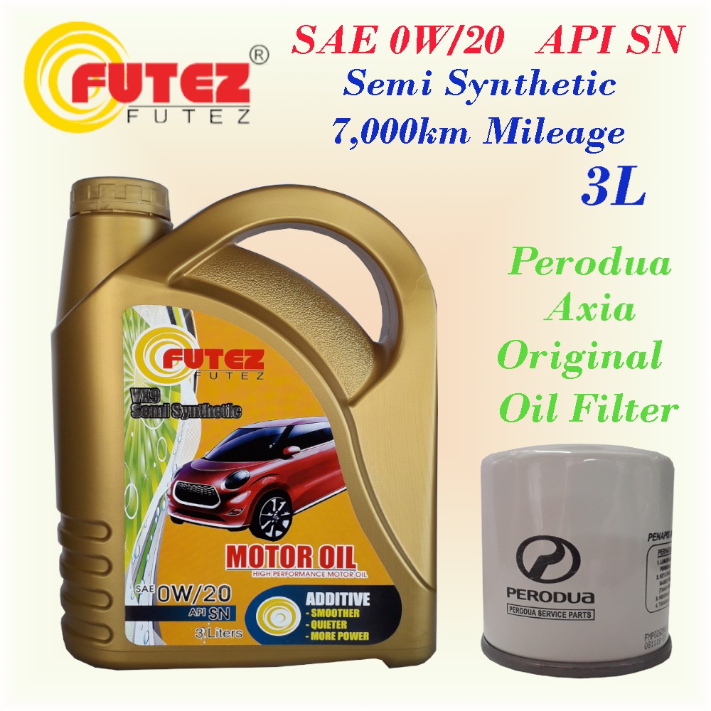 Futez 0W/20 API SN (3 Liter) Semi Synthetic Engine Oil with FREE ...