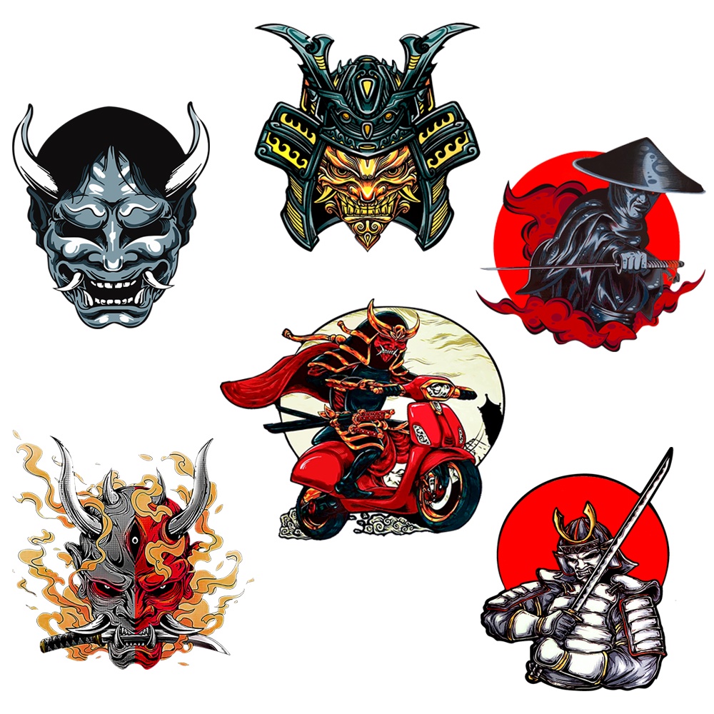 Reflective Anime Japanese Waterproof Samurai Stickers Car Motorcycle ...