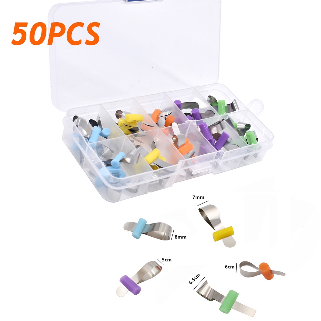 50Pcs Dentistry Metal Matrix Bands Retainerless Automatrix with Locker ...