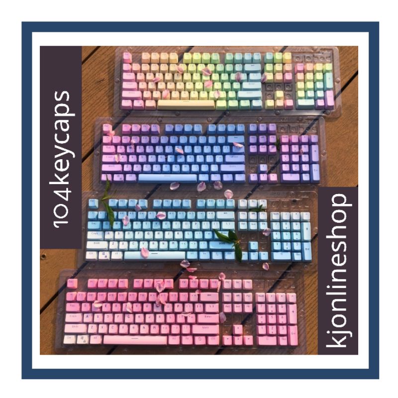 104keys PBT Gradient Keycaps colourful Backlit Double-shot keycaps for ...