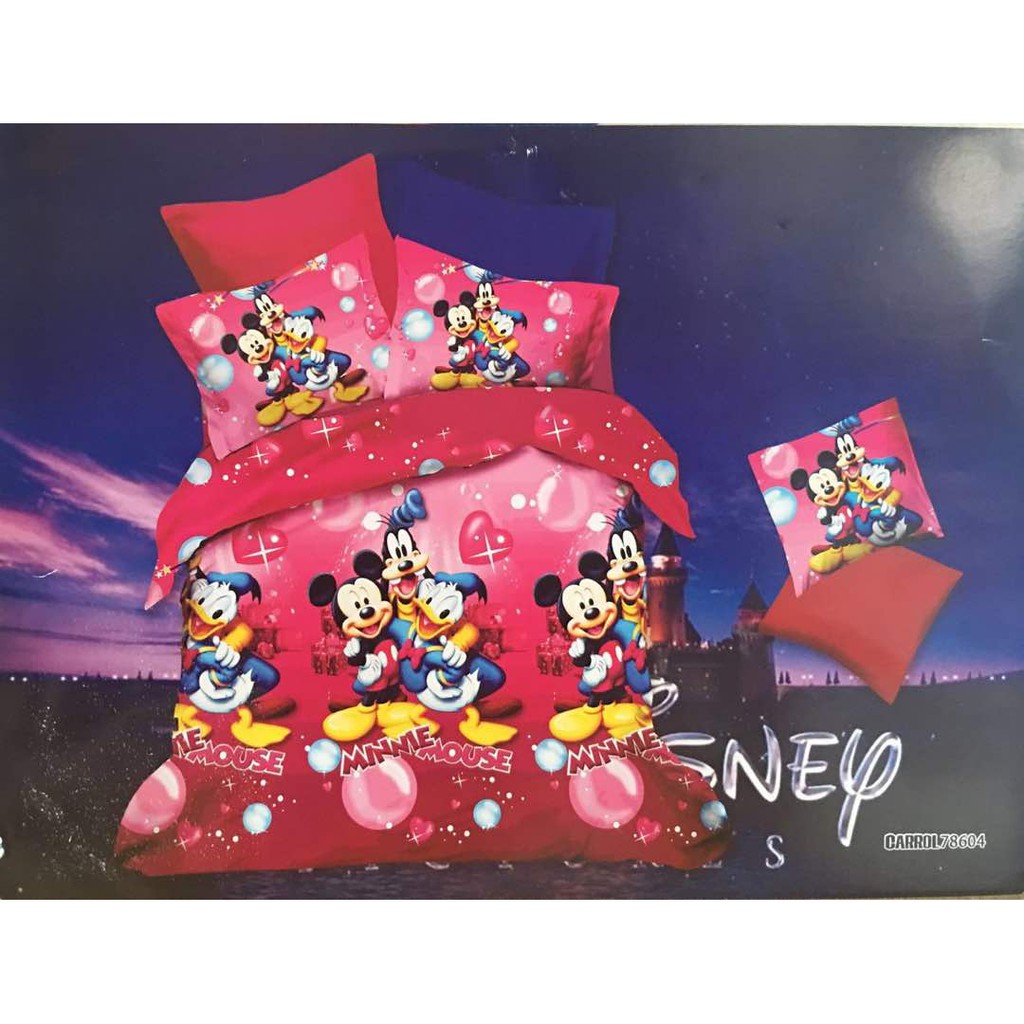 🔥Disney Bedsheet🔥Fitted quality 500 Thread Count Queen Size (4 in 1 ...