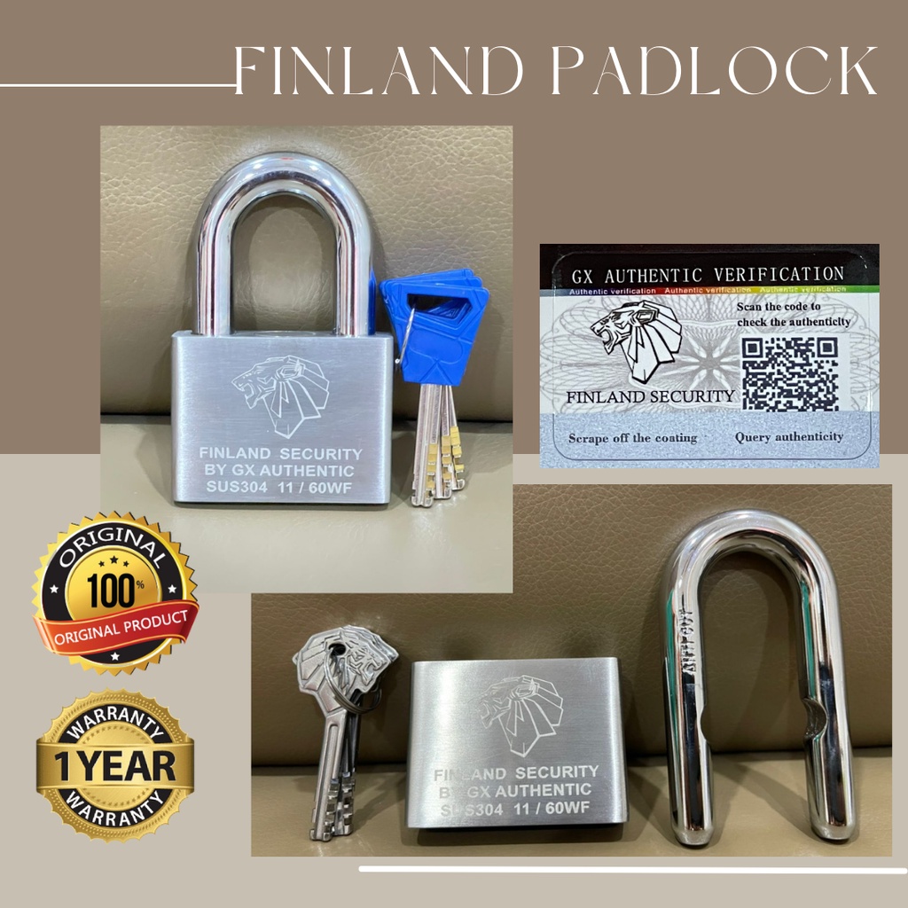🔥MURAH LEBIH RM100+🔥100% ORIGINAL FINLAND PADLOCK🔥ANTICUT🔥ANTIPRY🔥LOCK ...