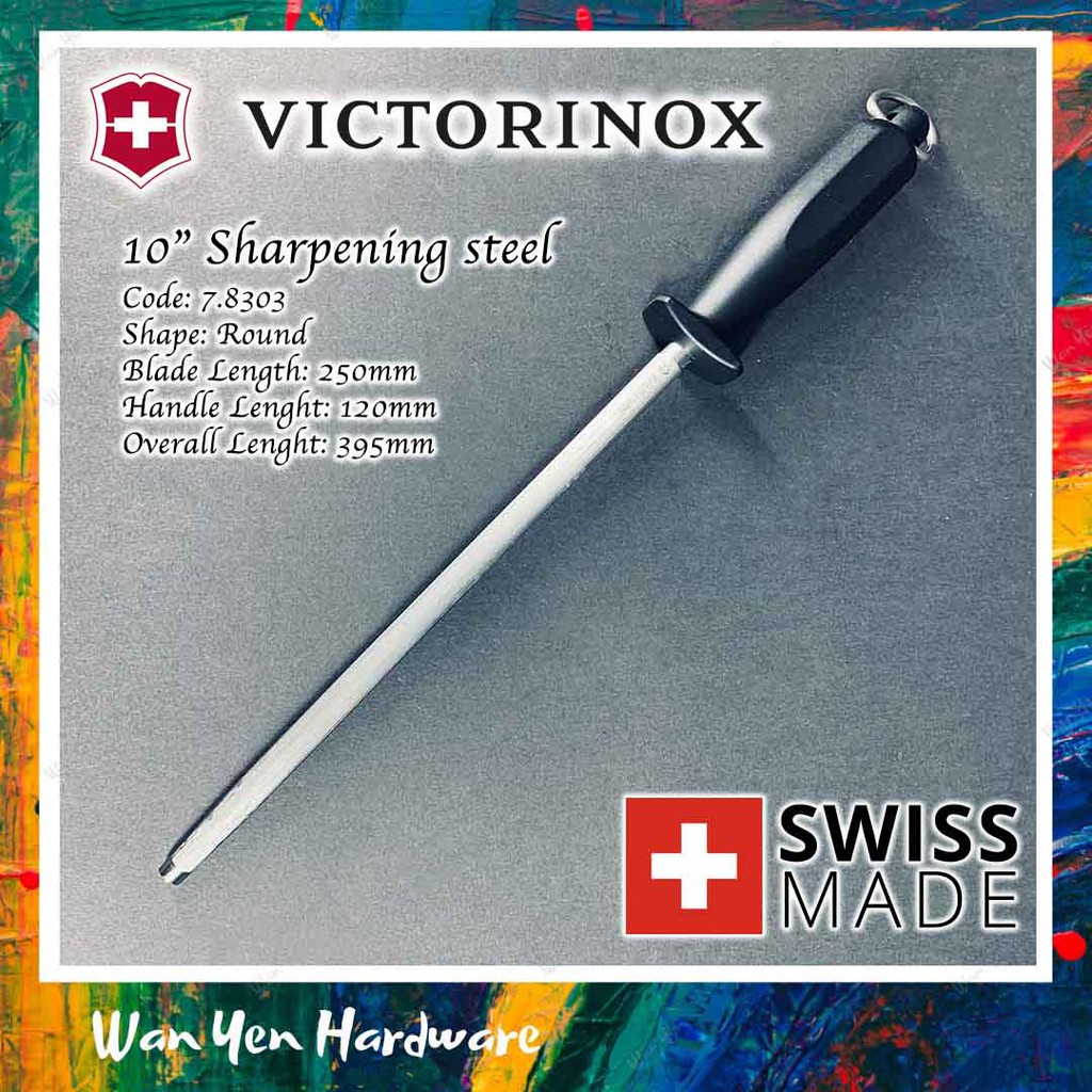 7.8303 Victorinox 250mm(10") Sharpening Steel / Sharpener / Honing Rod ...