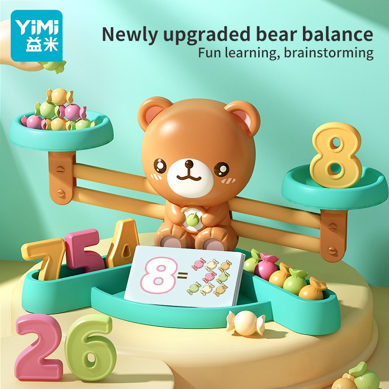 Yimi Bear Math Balance Scale Enlightenment Educational Toy Game ...