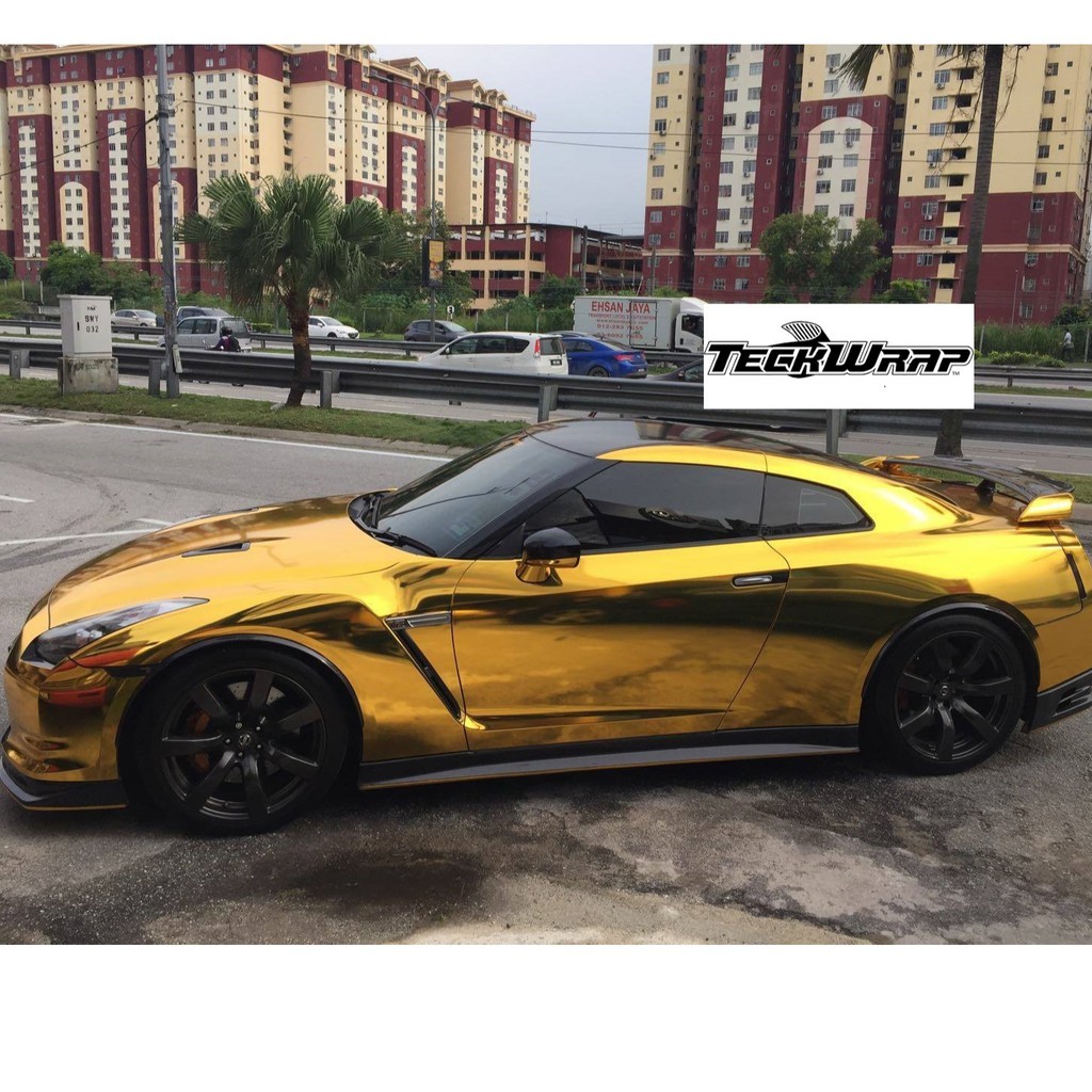 Teckwrap USA Premium Mirror GOLD Chrome Vinyl Wrap Car Stickers ...
