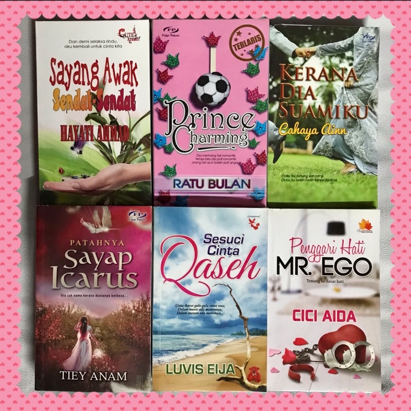 NOVEL MELAYU TIEY ANAM CAHAYA AINN RATU BULAN PRINCE CHARMING CICI AIDA LUVIS EIJA HAYATI AHMAD ...
