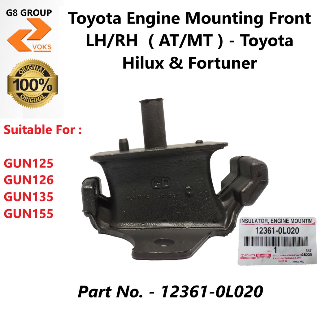 Toyota Engine Mounting Front LH/RH ( AT/MT ) - Toyota Hilux & Fortuner ...