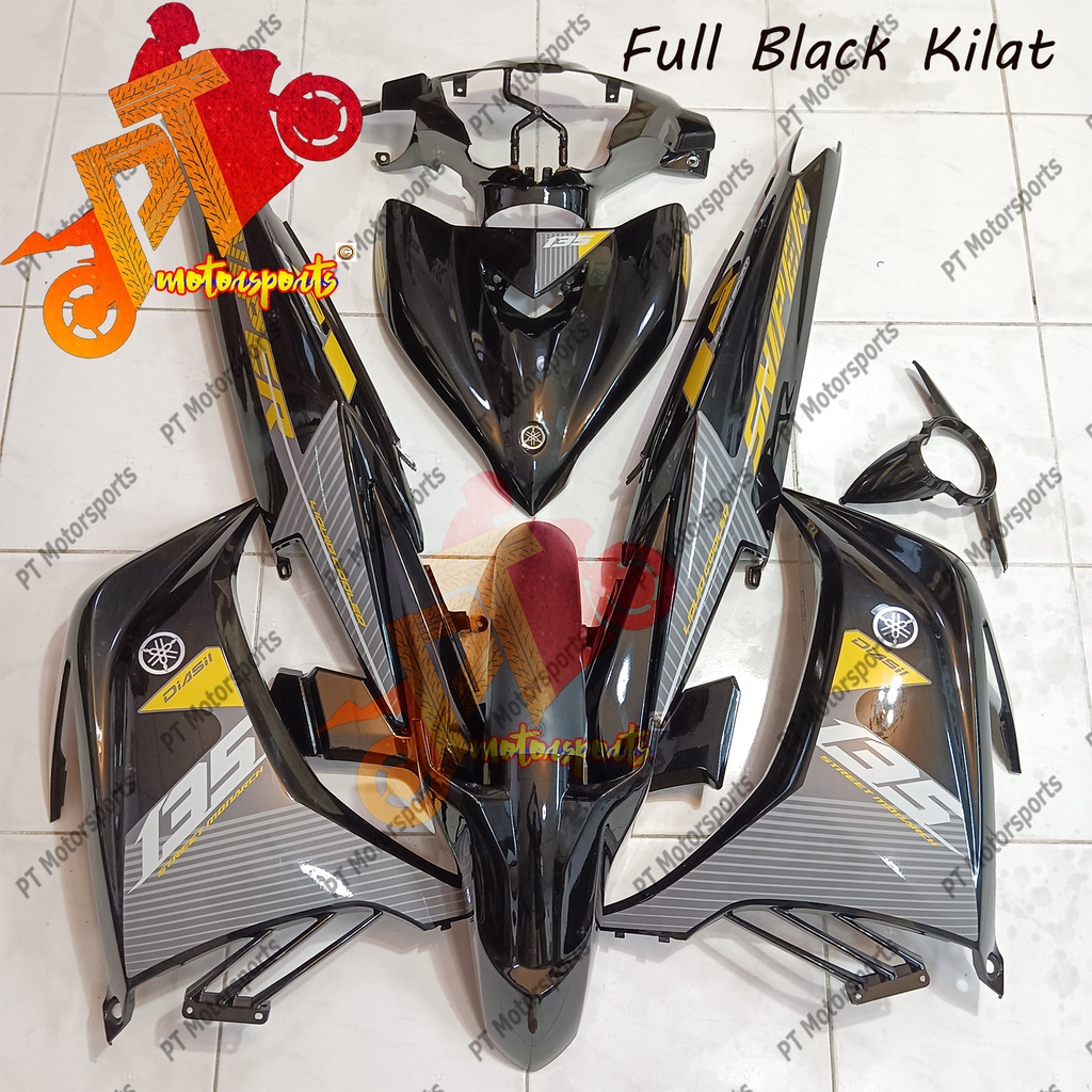 Yamaha Lc 135 Cover Set V2 V3 V4 V5 V6 V7 Matt Black Matt Black Kilat ...