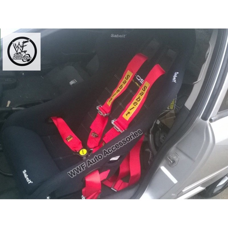 Sabelt 4 Point Seat Belt Red | Shopee Malaysia
