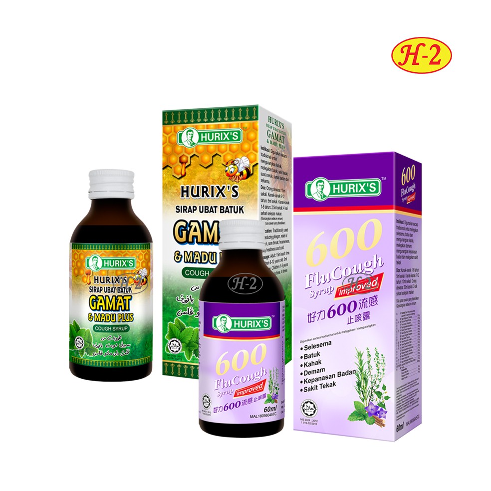 Hurix's Gamat & Madu Plus Cough Syrup / 600 Flu Cough Syrup (60ml ...