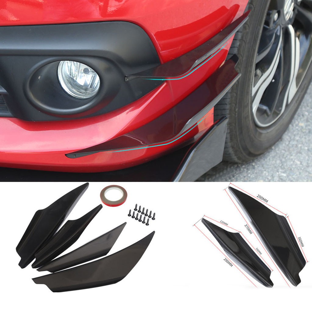 [lacooppiabcMY] 4 x Universal Car Body Spoiler Front Bumper Canards Lip ...
