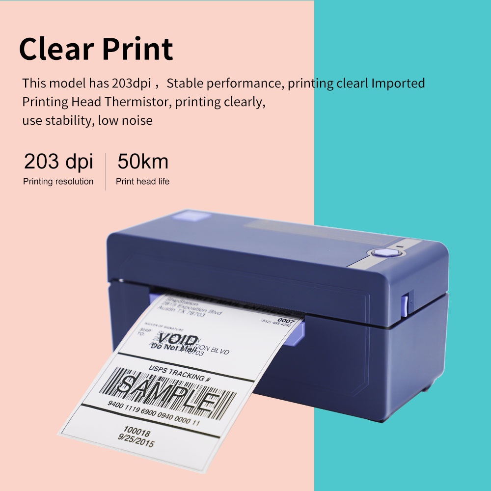 A6 waybill printer warehouse use thermal label printer with paper stand ...