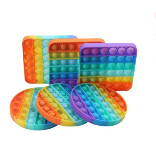 Pop it rainbow / pop its toy / simple dimple round fidget toy push ...