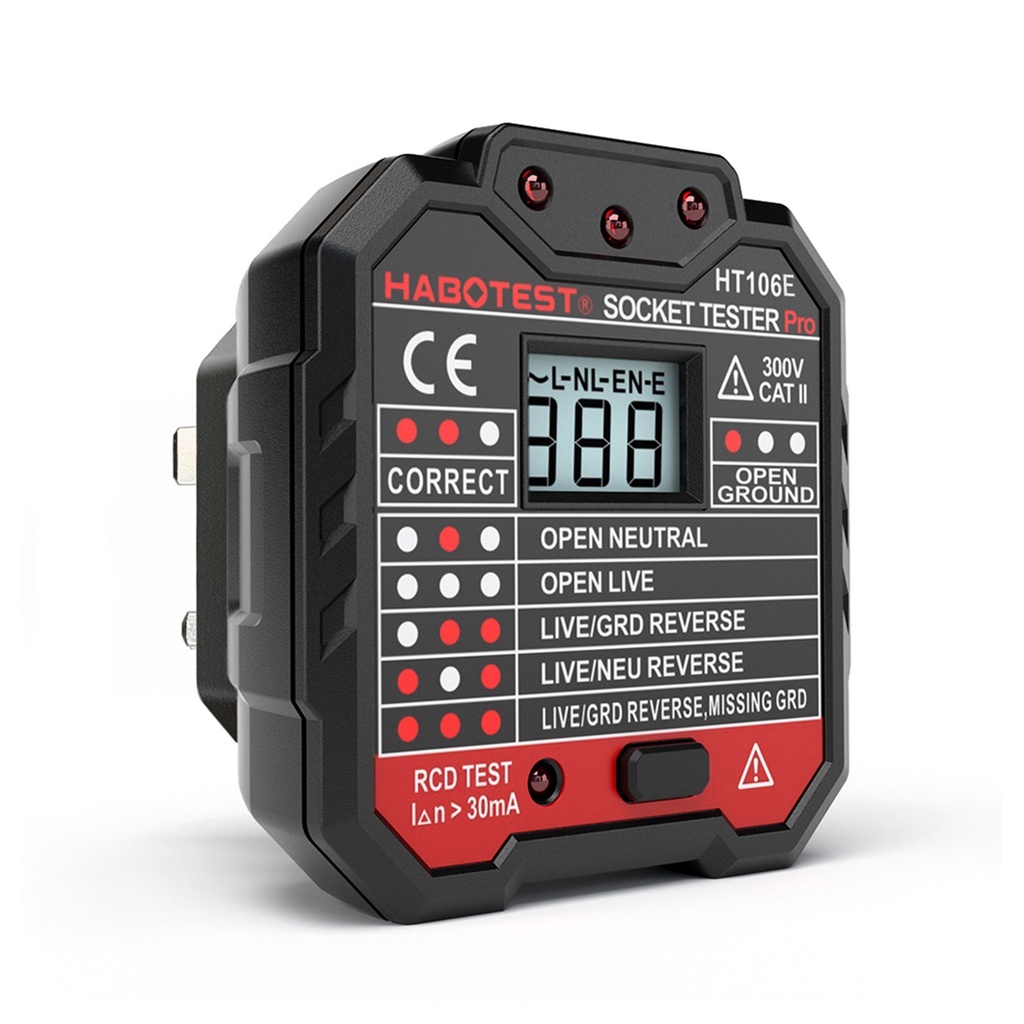 Advanced RCD Electric Socket Tester Automatic Neutral Live Earth Wire ...