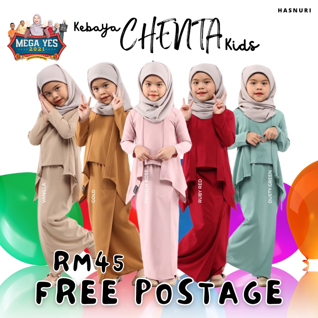 Kebaya Chenta Kids Hasnuri | Sedondon Ibu & Anak | Shopee Malaysia