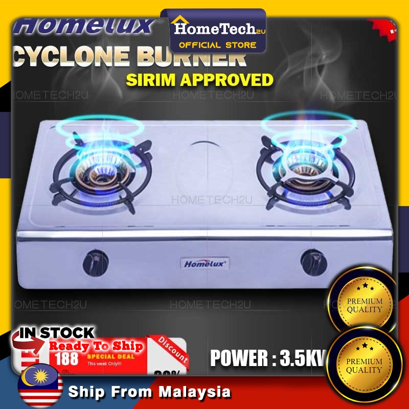 HOMELUX DOUBLE BURNER WHIRLWIND CYCLONE CAP BURNER GAS STOVE COOKER HPS ...