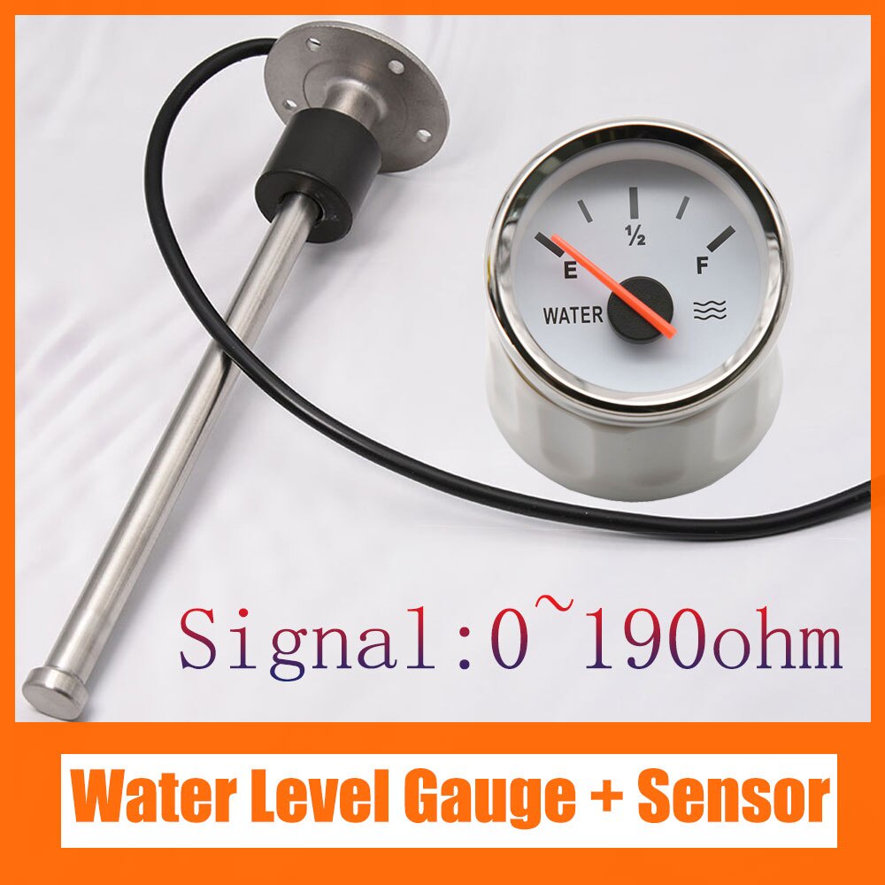 HD Water Level Sensor Boat Car 52MM Water Level Gauge Red Backlight ...